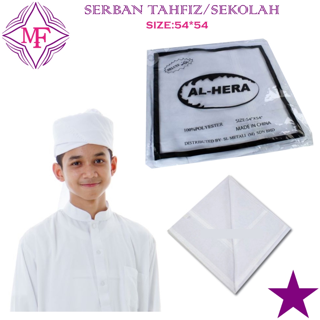 SERBAN TAHFIZ/SEKOLAH Serban Putih Pelajar Tahfiz Madrasah KAIN SERBAN ...
