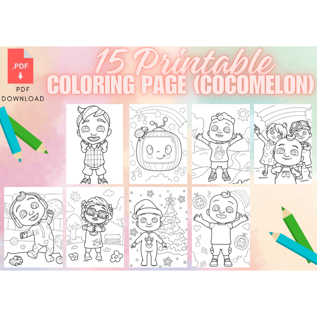 [PDF] 15 Pictures COCOMELON Printable Colouring Pages | Shopee Malaysia