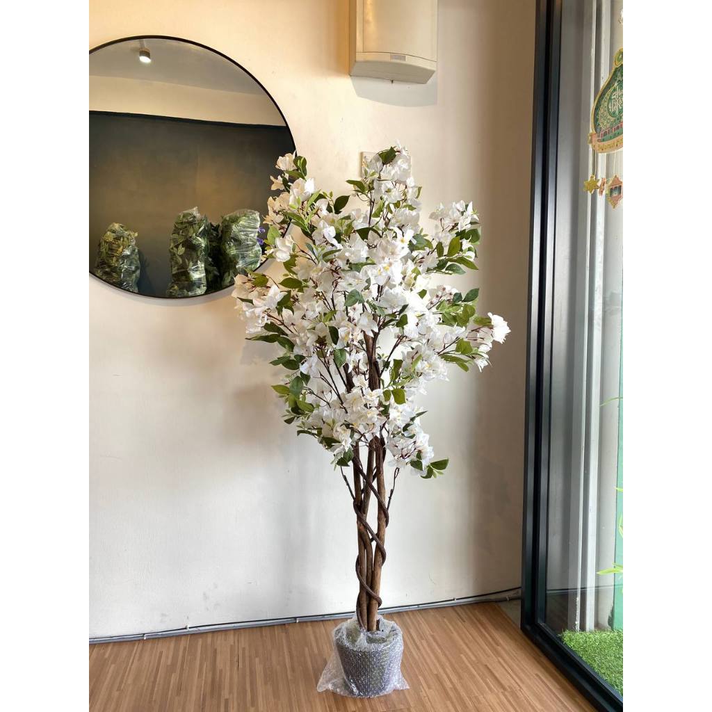 Pokok Bunga Kertas Putih Hiasan / Premium Artificial Bougainvillea tree ...