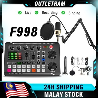 [24 Ship]F998 F999 Sound Card With Microphone Audio Mixer Sound Card ...