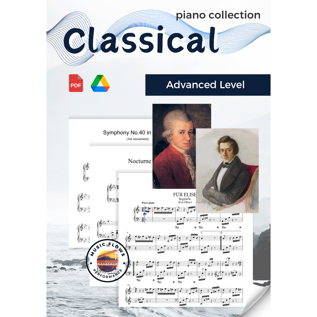 Piano《Classical Piano Pieces, Advanced Piano Level》Mozart, Debussy ...