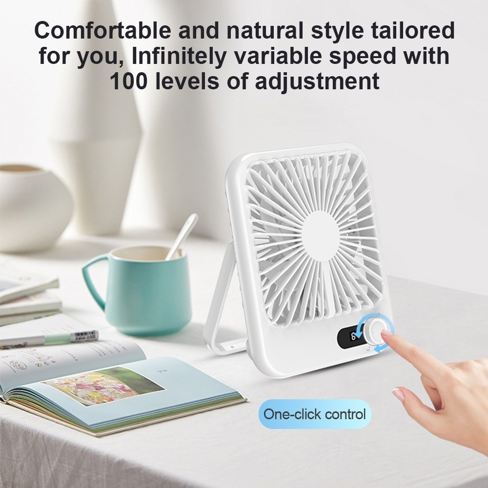 Mini Table Fan USB Rechargeable Portable Desk Fan Battery For Office ...
