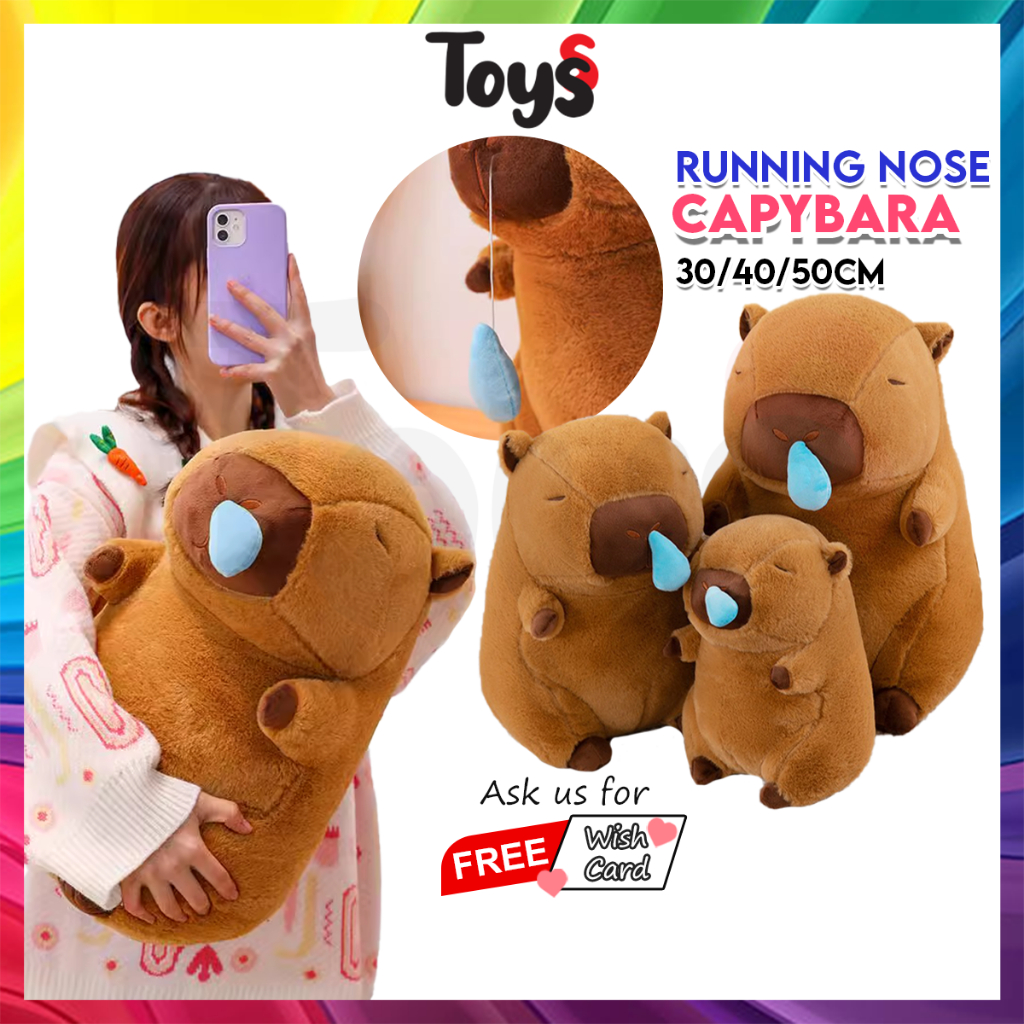 🍊Toyss Running Nose Capybara Plushie Patung Capybara Capibala Capybara ...