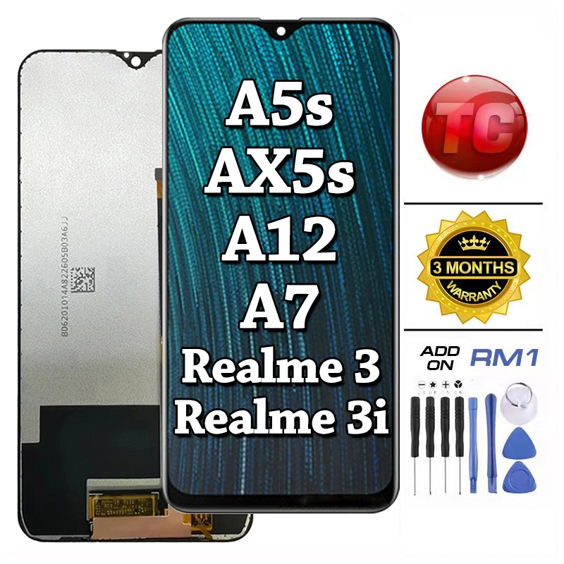 LCD OPPO A5s/ AX5s/ A12/ A7/ REALME 3/ 3i Compatible For Original Glass ...