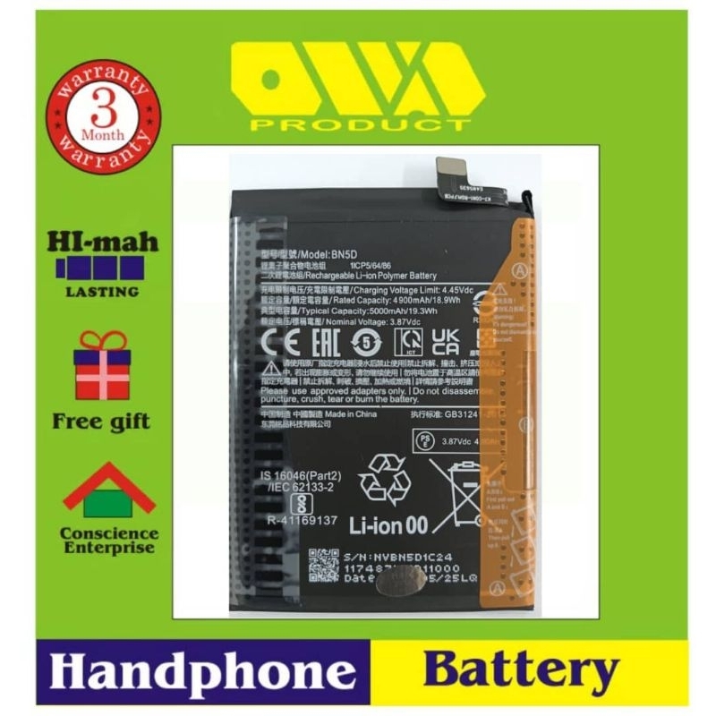 FOR XIAOMI REDMI NOTE 11S BATTERY - BN5D | Shopee Malaysia