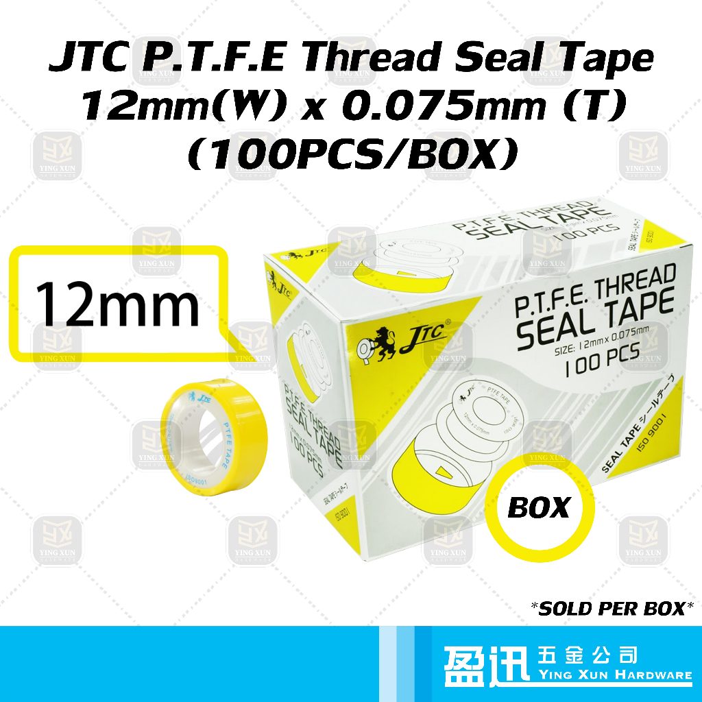 JTC Seal Tape White Pipe Thread PTFE Tape Pita Tape Putih 12MM X 0 ...