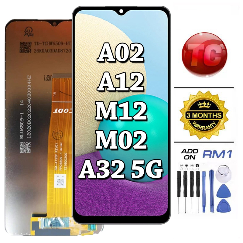 LCD SAMSUNG A02/ A12/ M12/ M02/ A32 5G/ F12/ M32 5G Compatible For ...