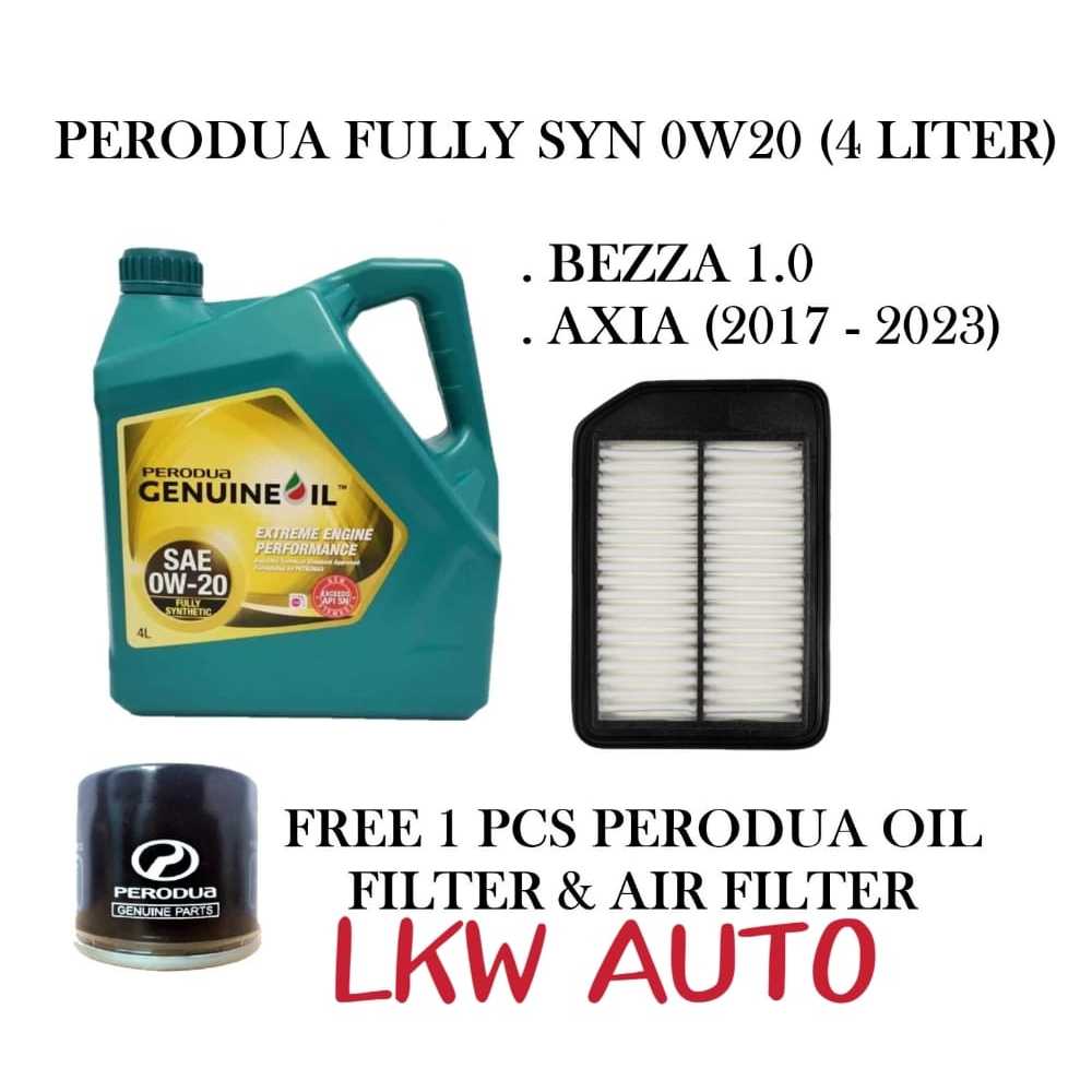 Perodua Fully Synthetic Engine Oil 0w20 3.5L + Perodua Oil Filter + Air ...