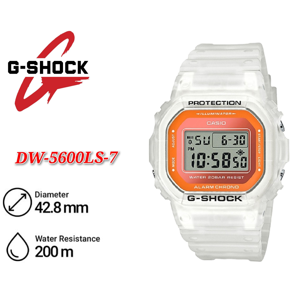 Casio G-Shock DW-5600LS-7 Digital Fluorescent Colors Dial Semi ...