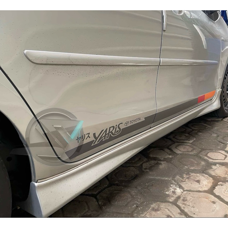 (Ready Stock) S1326# Toyota Yaris Car Body Stripe vinyl Decal Sticker ...