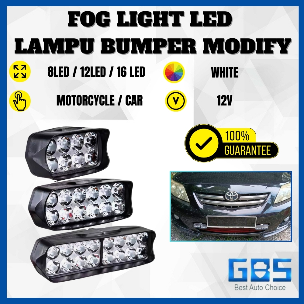 GBS CAR LED 8 12 16 LED Motorbike Spotlight Head Light Motorcycle Headlight Moto Headlamp 12V ...