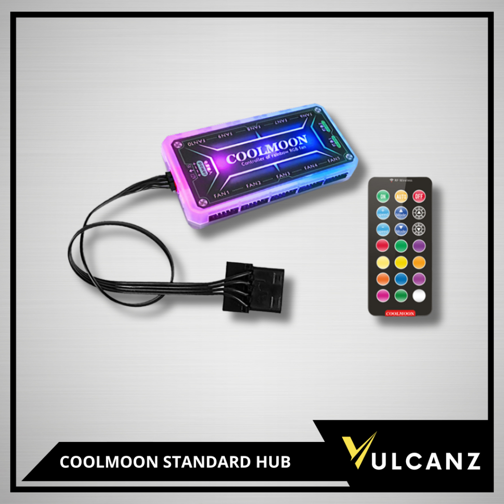COOLMOON STANDARD CONTROLLER 6PIN RGB FAN HUB WITH WIRELESS REMOTE ...