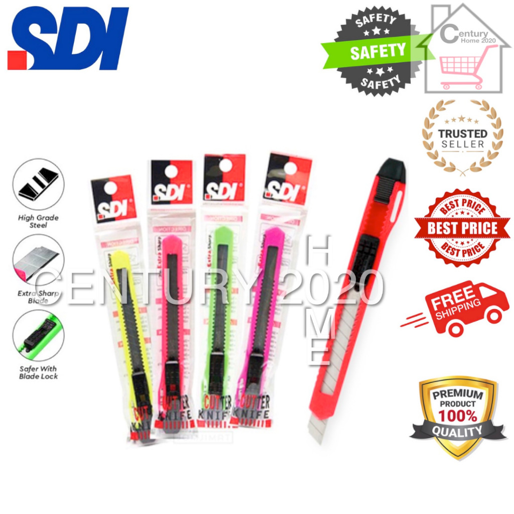 SDI Heavy Duty Utility Knife Cutter 9MM Durable Plastic Handle Utility Knife | Shopee Malaysia