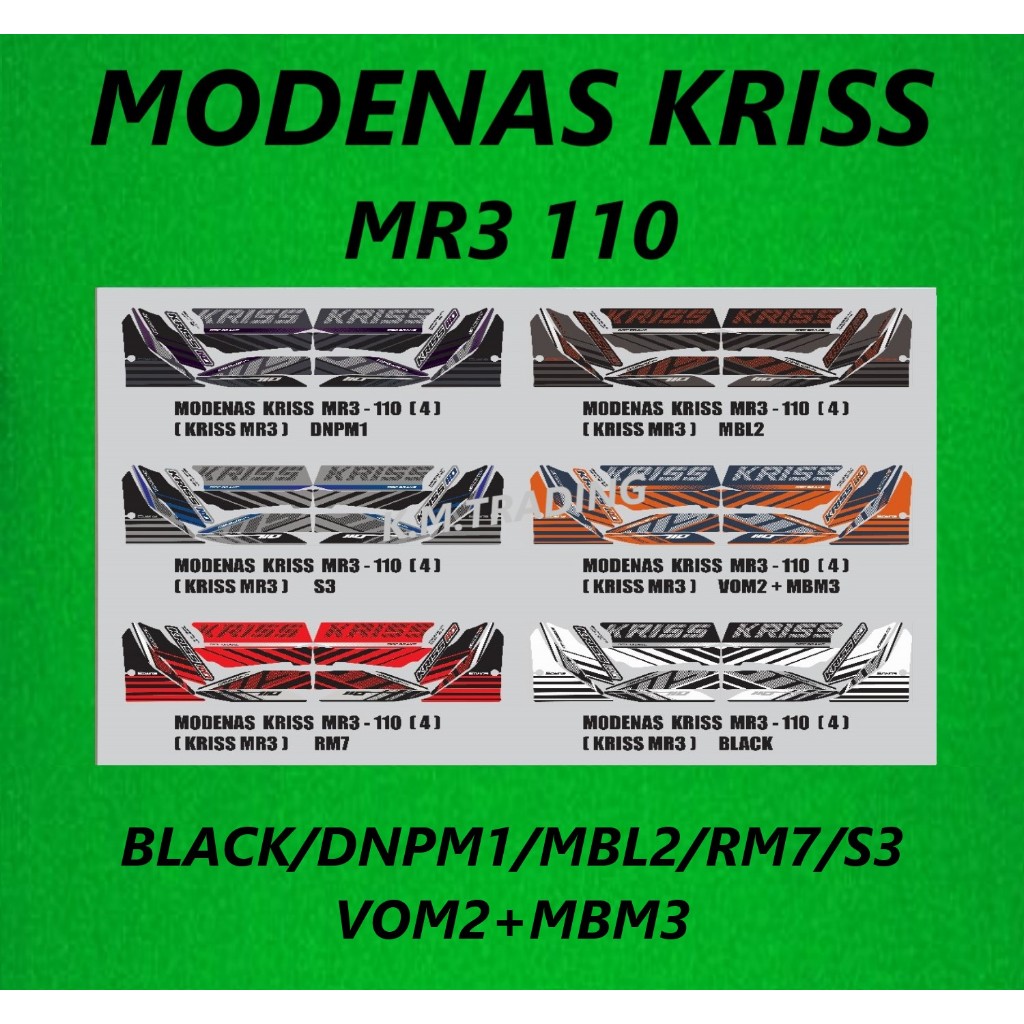 MODENAS KRISS MR3 110 (04) BLACK/DNPM1/MBL2/RM7/S3/VOM2+MBM3 (RM2024 ...