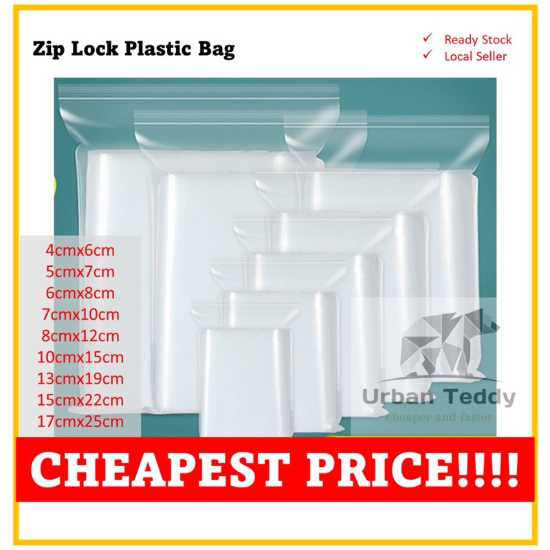 [Ready Stock] 100PCS Bigger Size Transparent PE Plastic Zip Lock Bag ...