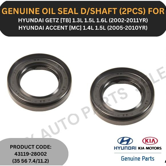 KIA / HYUNDAI GENUINE OIL SEAL (DRIVE SHAFT) FOR HYUNDAI GETZ [TB] '02 ...