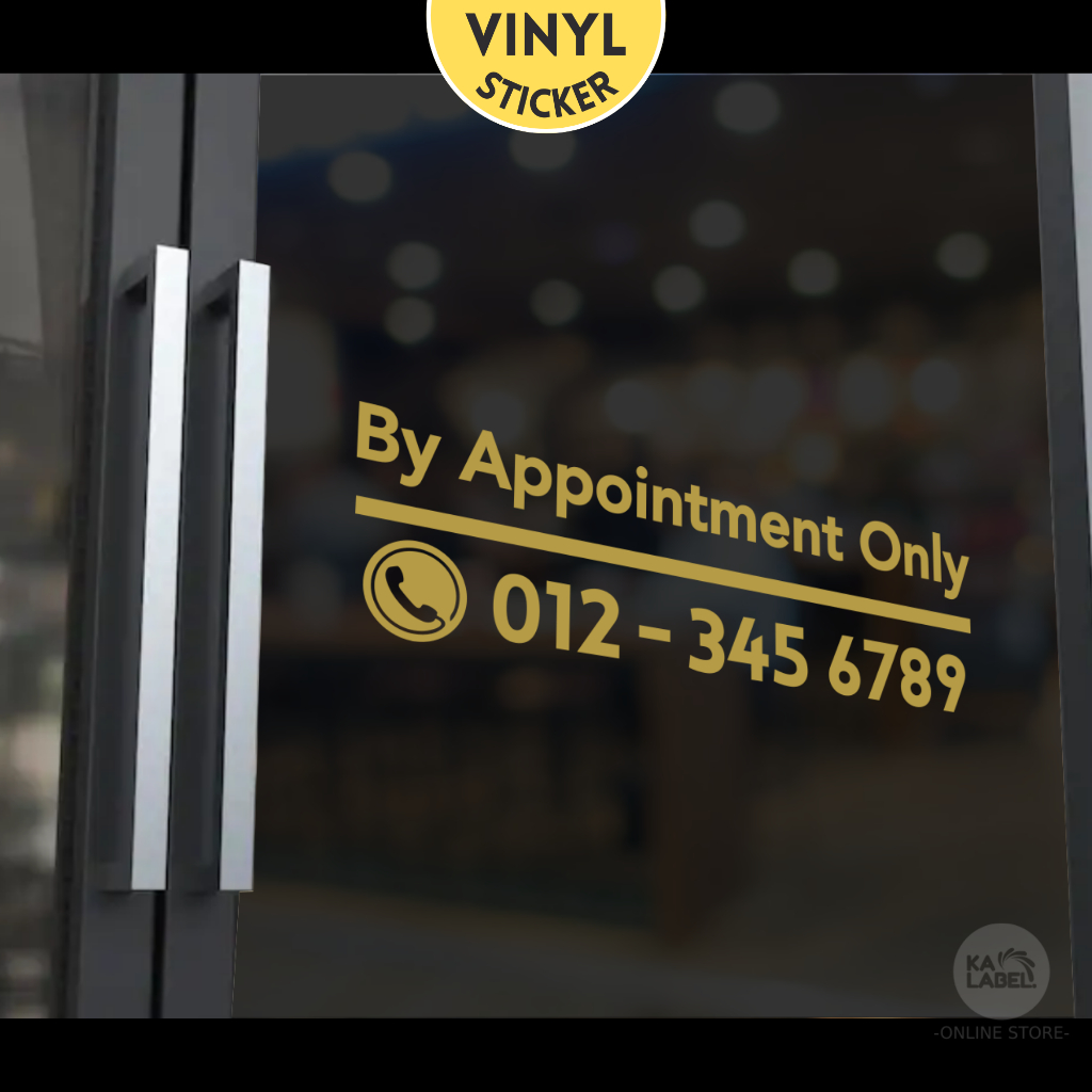 (Custom Made) By Appointment Only - Vinyl Decal Sticker for Shop ...