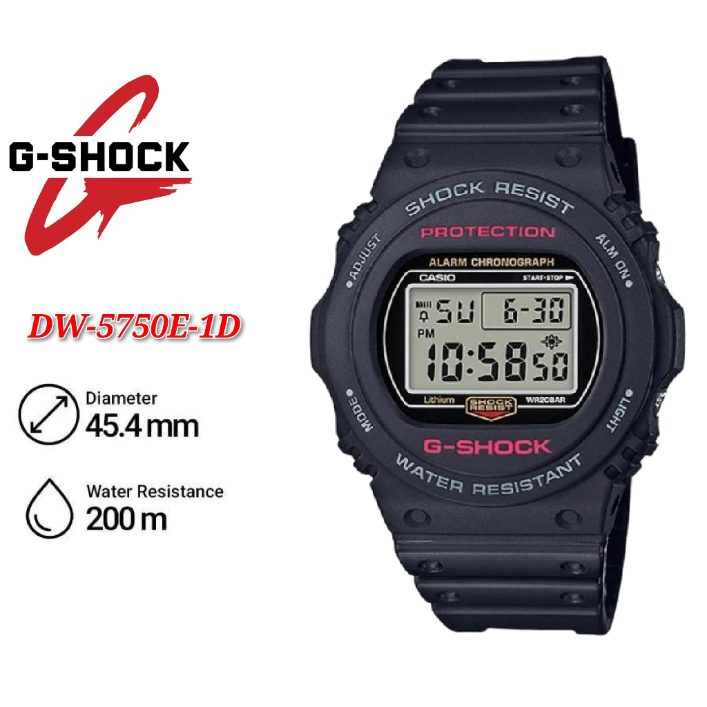 Casio G-Shock DW-5750E-1D Standard Digital Men's Resin Watch - DW-5750E ...