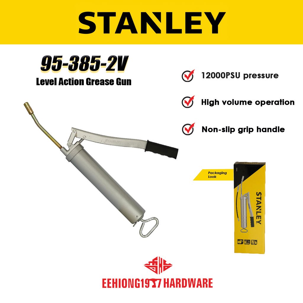 STANLEY 95-385-2V Lever Action Bracing Grease Gun Hand Grease Pump 95 ...