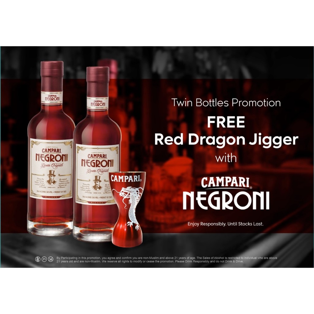 Campari Negroni Twin Bottle (500ml) [Free Red Dragon Jigger] | Shopee ...