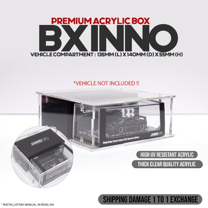 BX INNO Car Model Display Acrylic Display Box MiniGt 1/64 Die-cast ...