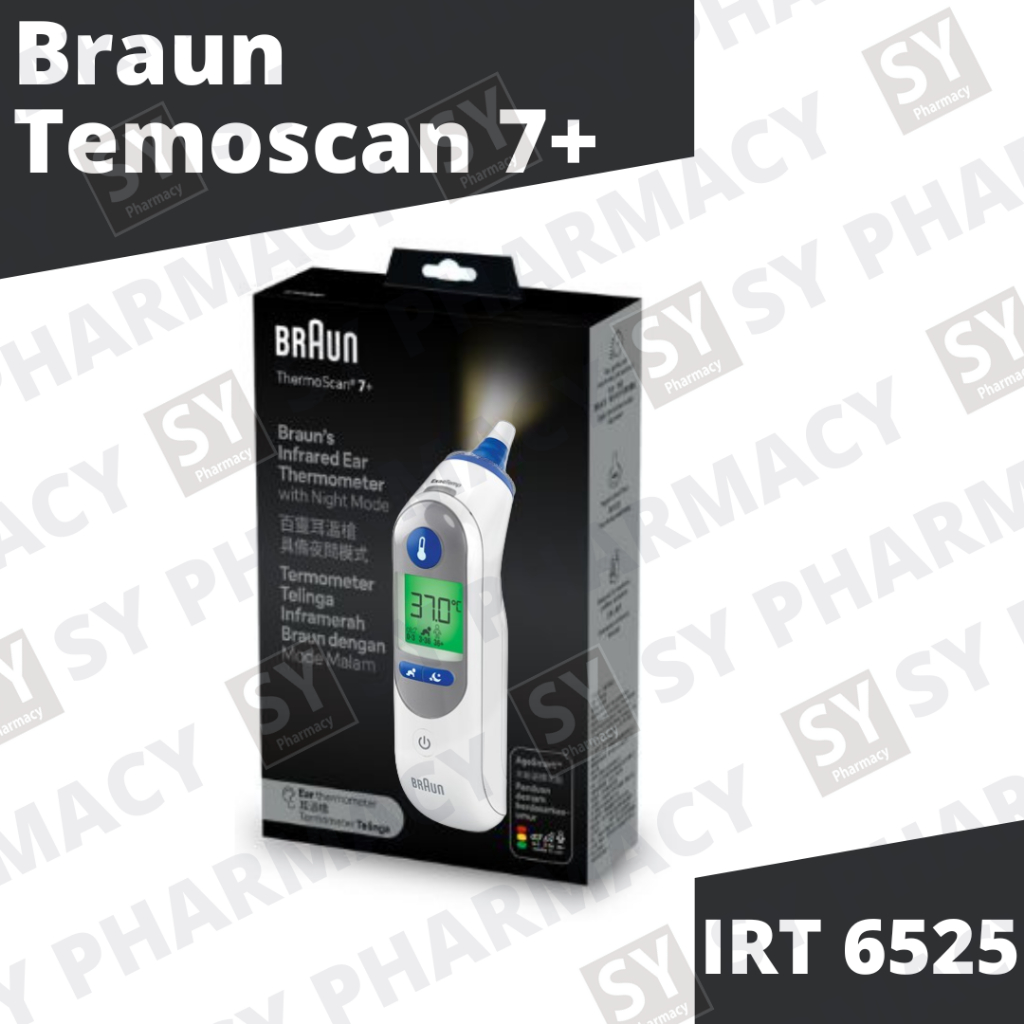 Braun Thermoscan 7+ Infrared Ear Therometer With Night Mode (IRT 6525 ...