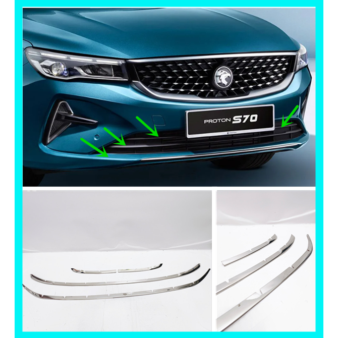 PROTON S70 Front Bumper Grille Chrome Garnish Trim stainless steel 4 ...