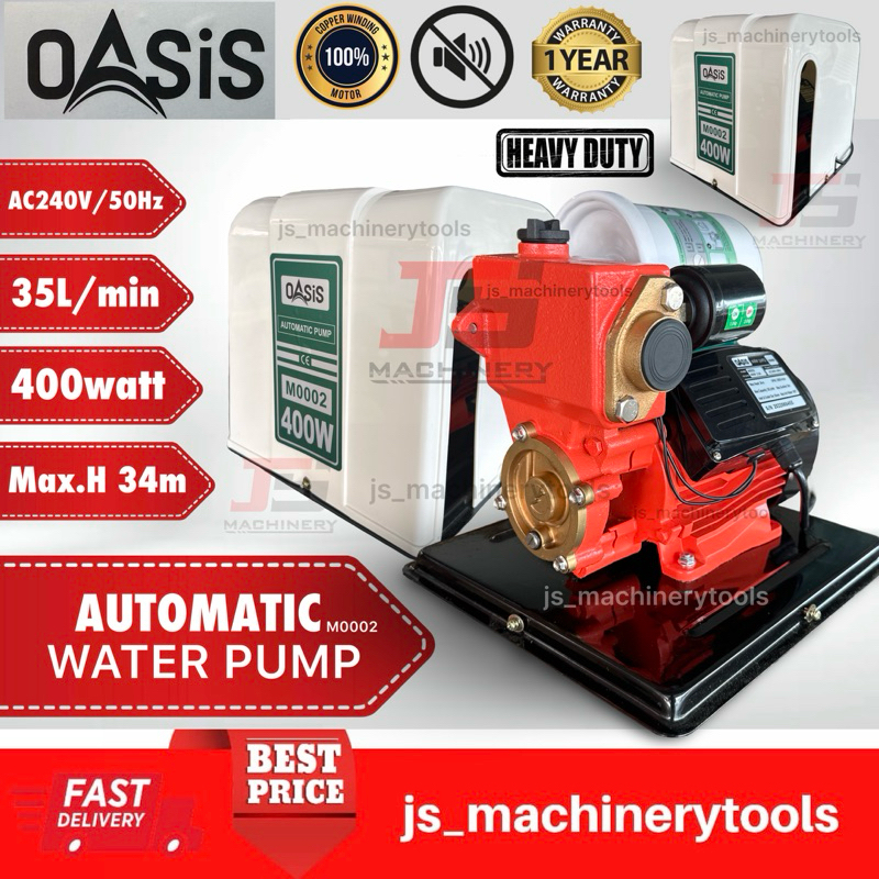 Oasis Automatic Water Pump M0002 / Booster Pump 400W 0.5HP 1”x 1” Fully ...