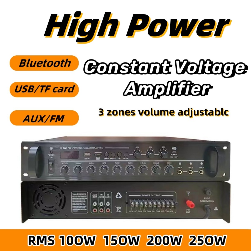 Professional PA AMP 250W Bluetooth Power Amplifier Public Address ...