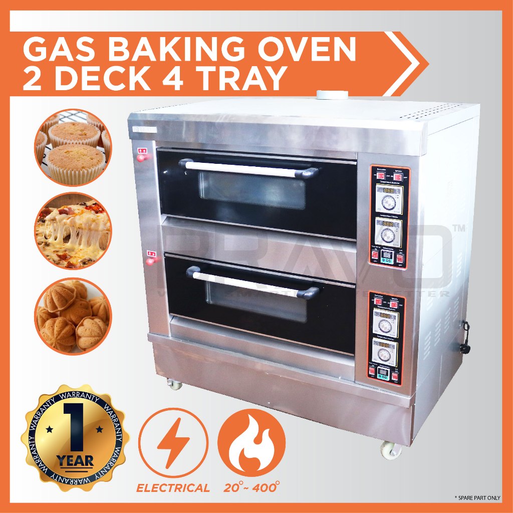 Bravo Gas Baking Oven With Digital Controller 2 Deck 4 Tray Commercial ...
