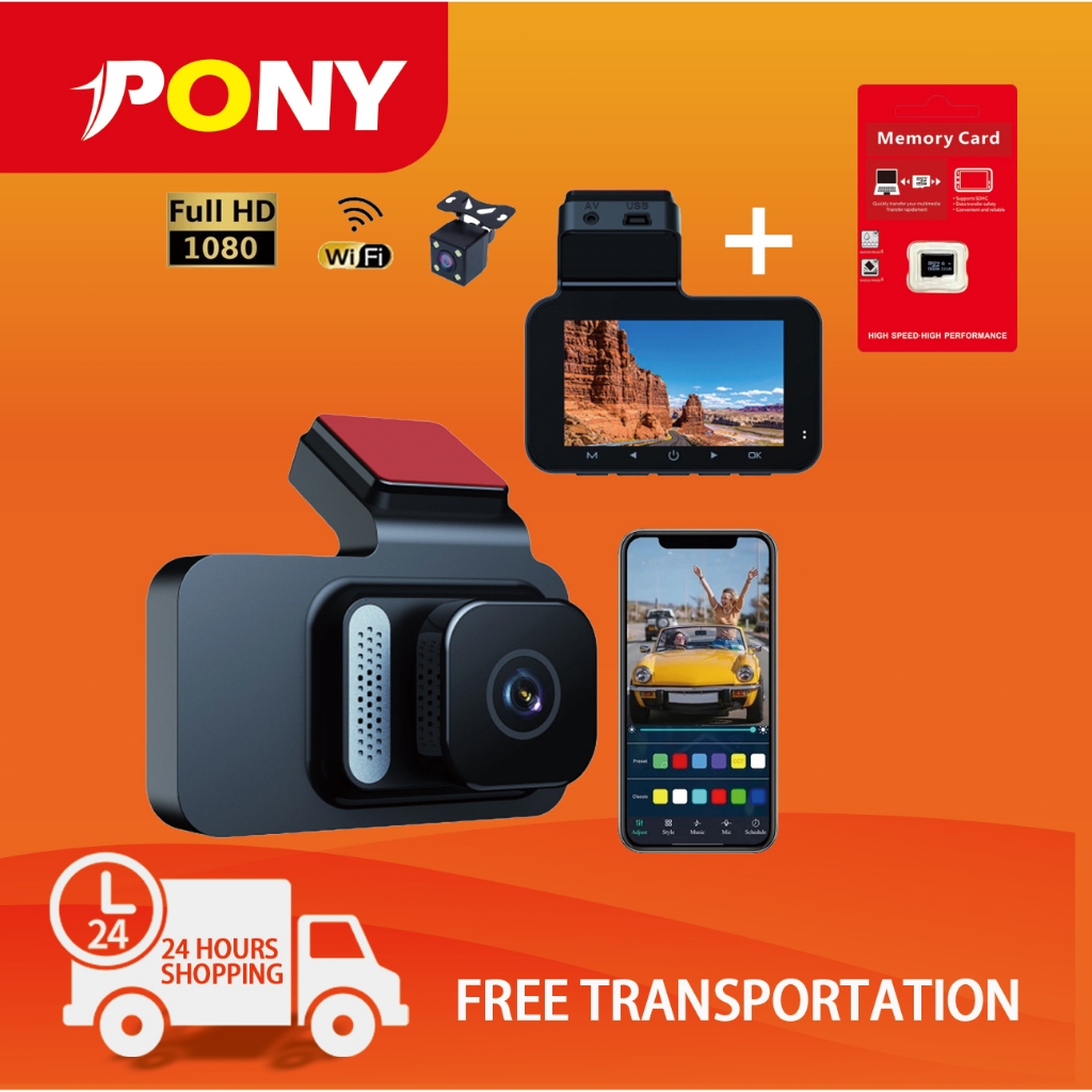 PONY 4 Inches Front and Rear Car Dash Cam Full HD 1080P With Rear ...