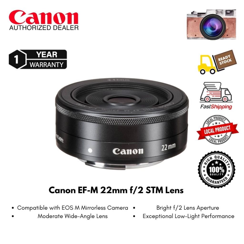 Canon EF-M 22mm f/2 STM Lens MFR #5985B002 (1 Year Warranty ) | Shopee Malaysia