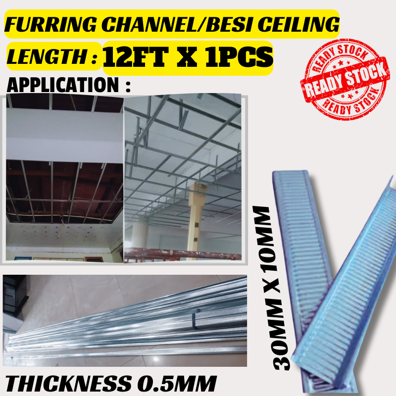 ️‍🔥 New 12FT x 1PCS Furring Channel Ceiling Channel ️‍🔥 Besi Siling ...
