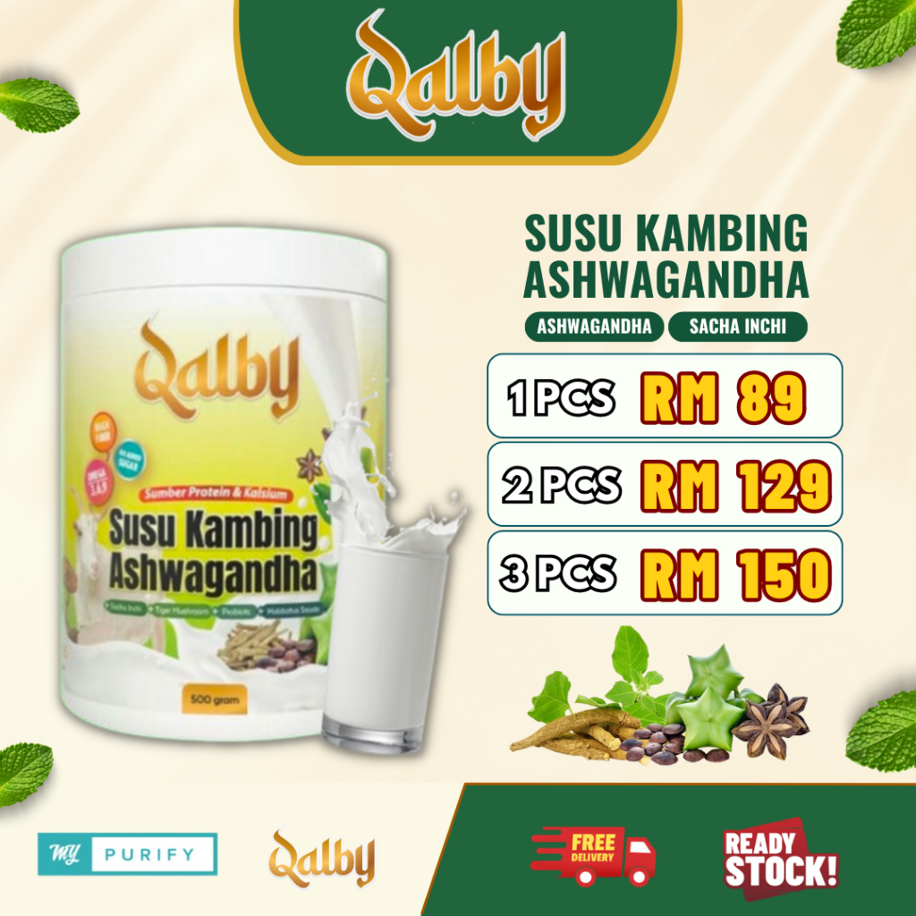 Qalby Susu Kambing Ashwagandha | Original HQ | Shopee Malaysia