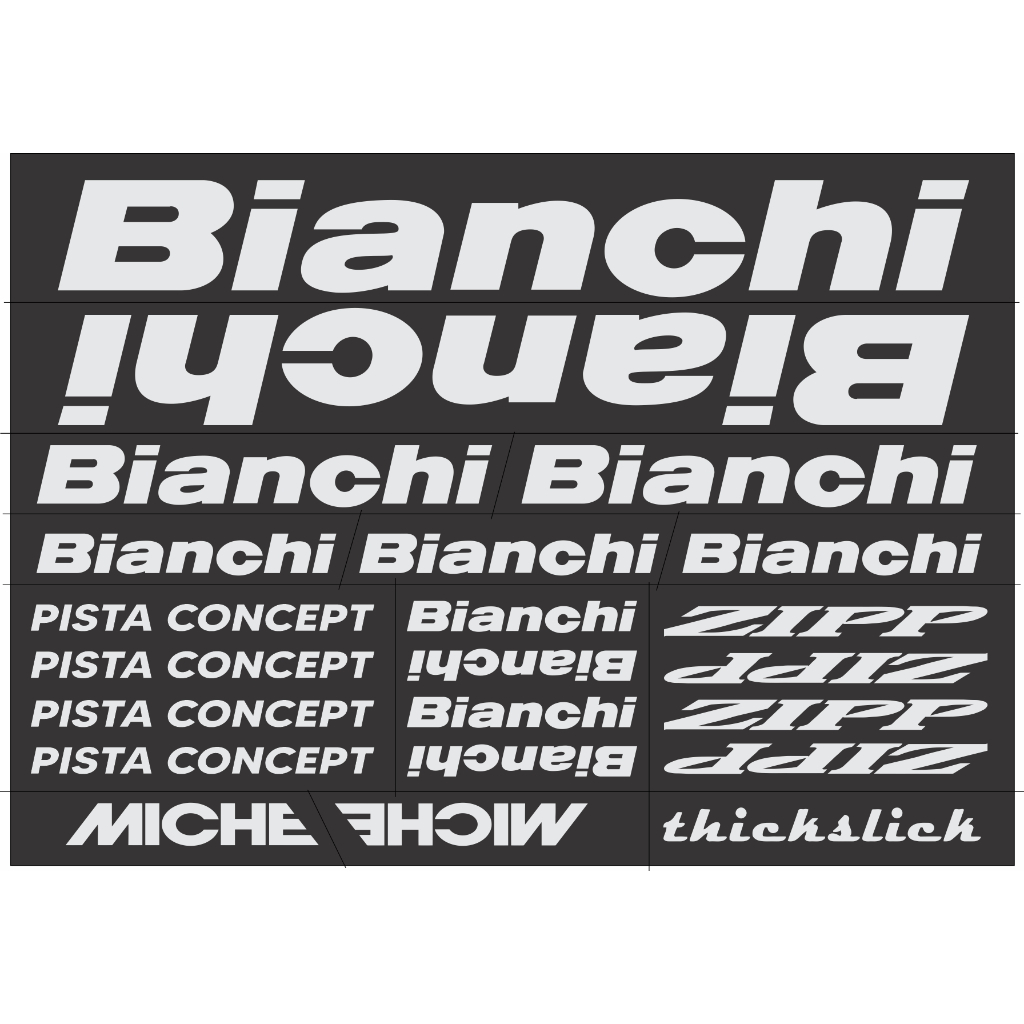 Bianchi Zip Miche 22 pcs decals set frame cycling sticker for fixie ...