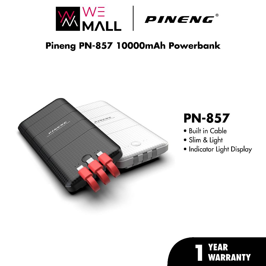 [New Arrival] Pineng PN-857 Powerbank with 3 Built-In Cable Type C ...