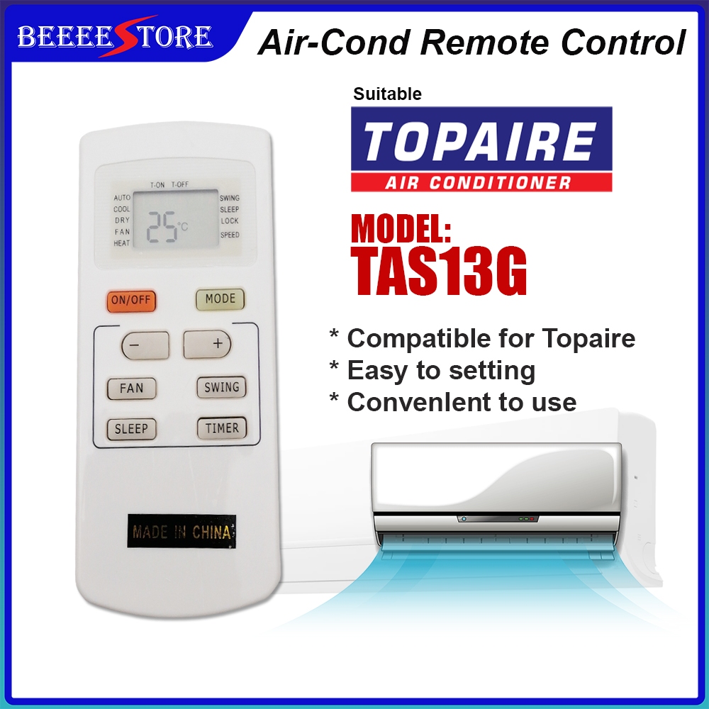 TOPAIRE Aircon Remote Control Air Conditional Remote Control (TAS13G ...