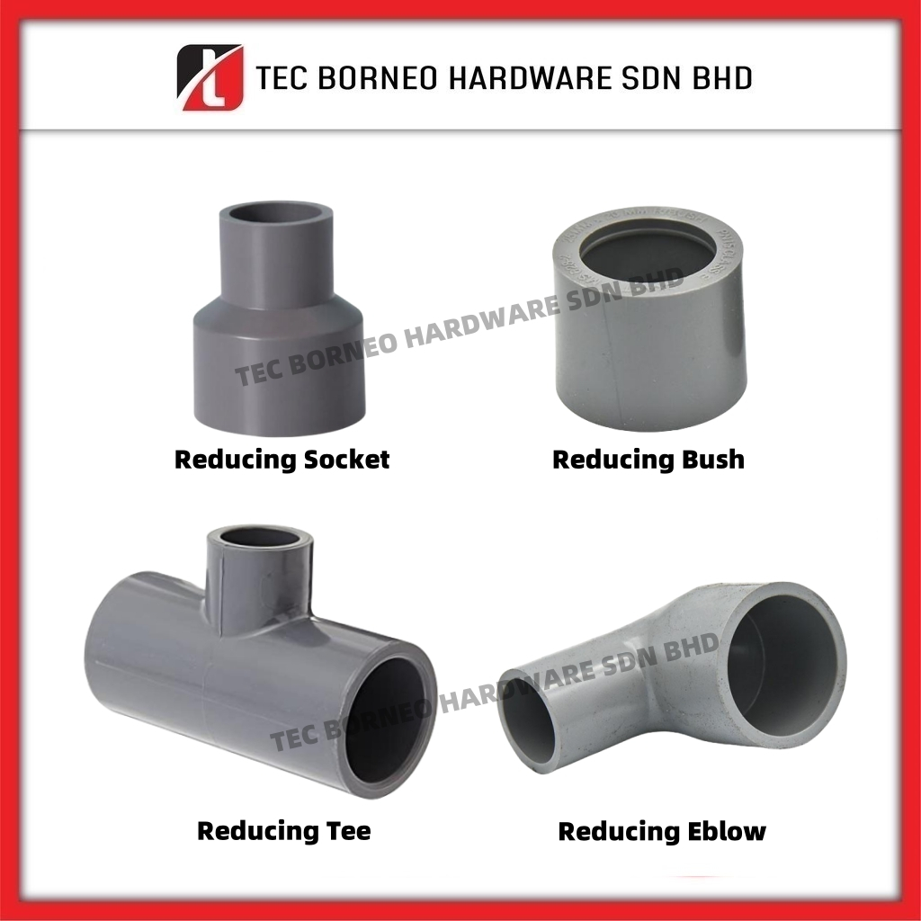 TEC [1 PCS] PVC Reducing Socket/ Reducing Tee /Reducing Elbow Bend ...