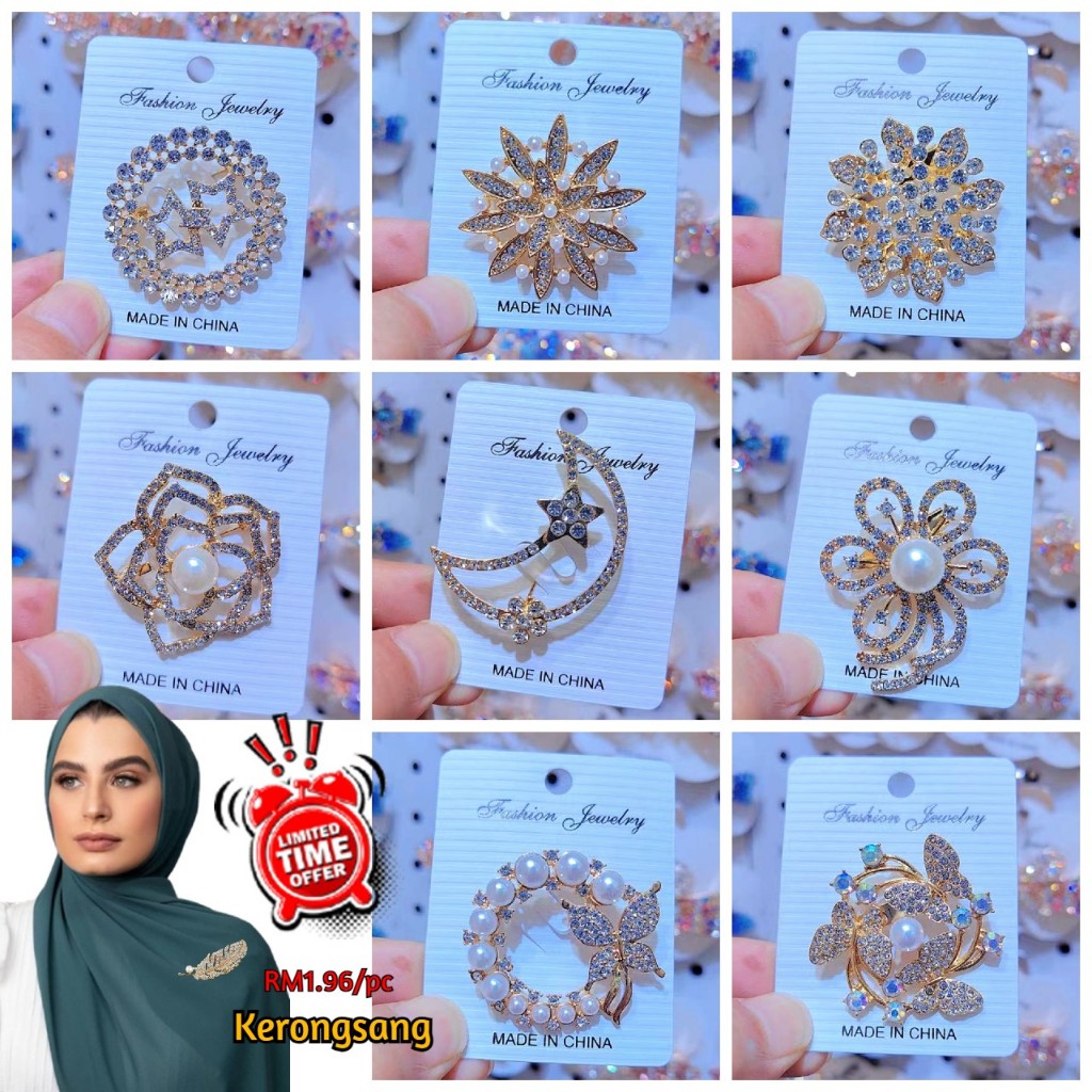 Pin Tudung Besar Brooch Bahu Kerongsang Tudung Brooch Kongsang Panjang ...