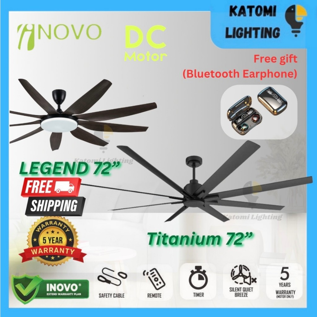 INOVO TITANIUM 72” 8 ABS Blades/Legend 72” 9 ABS Blades DC Motor 8+8 ...
