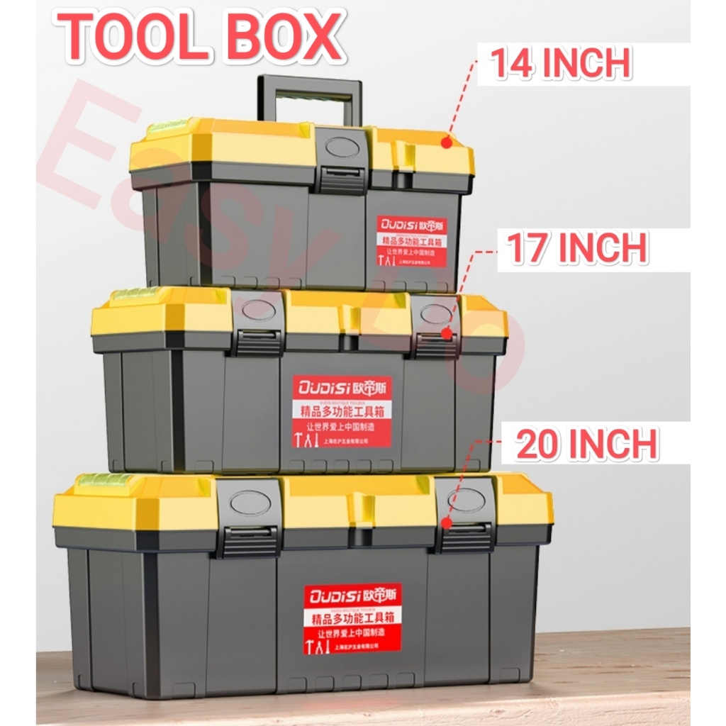 14 Inch / 17 Inch / 20 Inch Big Tool Box Heavy Duty Toolbox Plastic ...