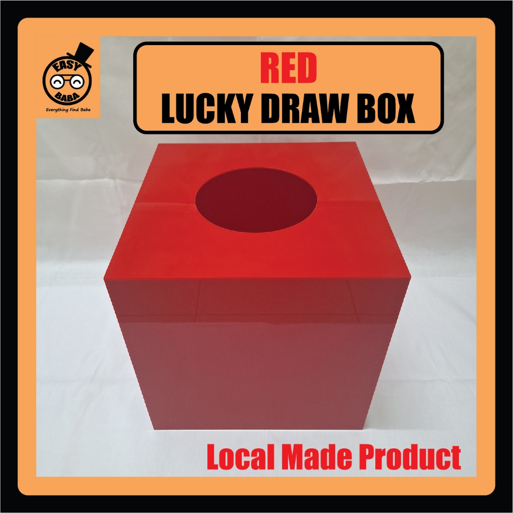 🔥 Acrylic Lucky Draw Box [RED] 🔥 Local Made Product | Shopee Malaysia
