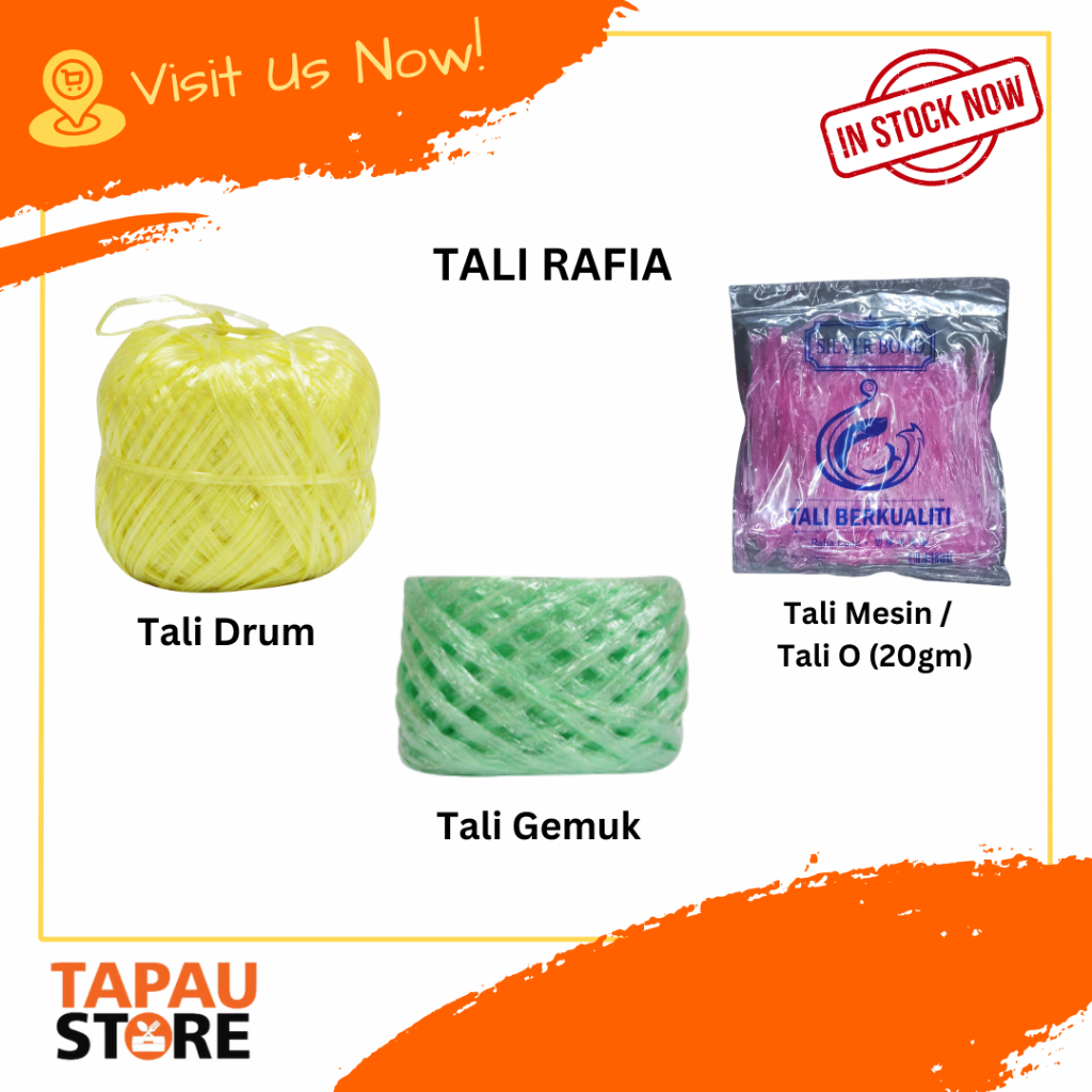 (TALI RAFIA) Tali Gemuk / Tali Mesin / Tali Drum / Plastic Rope ...