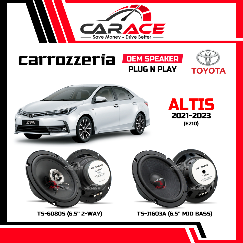 CARROZZERIA Speaker Plug and Play Speaker PNP Front Rear Door 6 inch ...