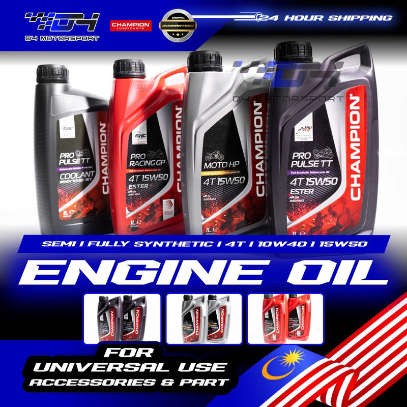 Universal Use ｜Ready Stock ｜Champion Engine Oil | 1 LITRE | Semi ...