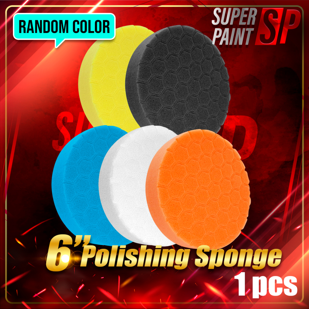 3"-7" Hexagon Flat Foam Polishing Sponge 【 5 PCS SET 】 Velcro Car ...