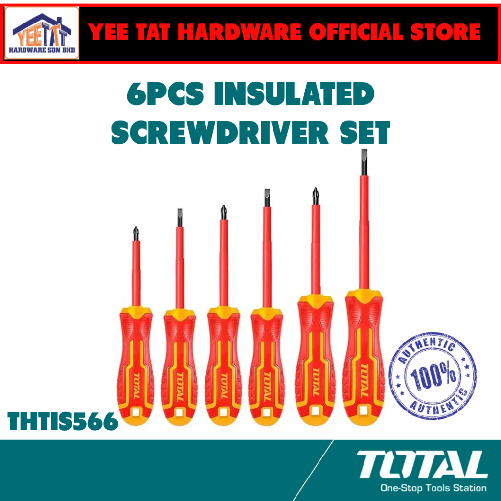 [ TOTAL ] THTIS566 Insulated Screwdriver Set 6pcs/set | Shopee Malaysia