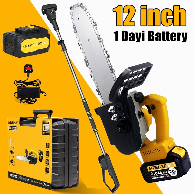 KEELAT 12/6 inch Rechargeable High power handheld chainsaw for outdoor ...