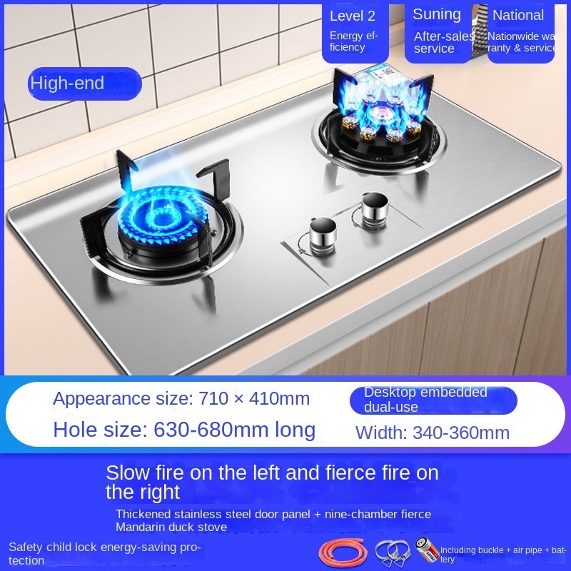 Stainless Steel Premium Built-in Hob Gas Cooker Stove Dapur Gas Double ...