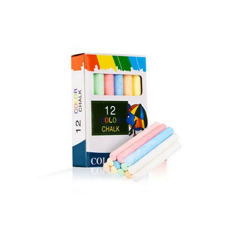 Maxwell Color Chalk (12pcs)(6 Colour) Mixed Colour Chalk for Blackboard ...